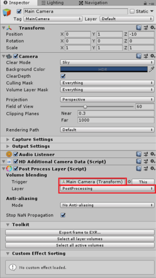 UnityのPostProcessing機能のV2について | Unityを使った3Dゲームの作り方（かめくめ）